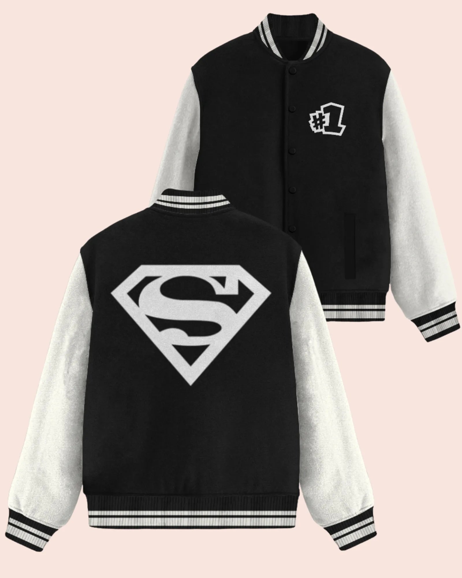 Superman Varsity Jacket | #1 Unisex Heavy Cotton Bomber | 300 GSM ...