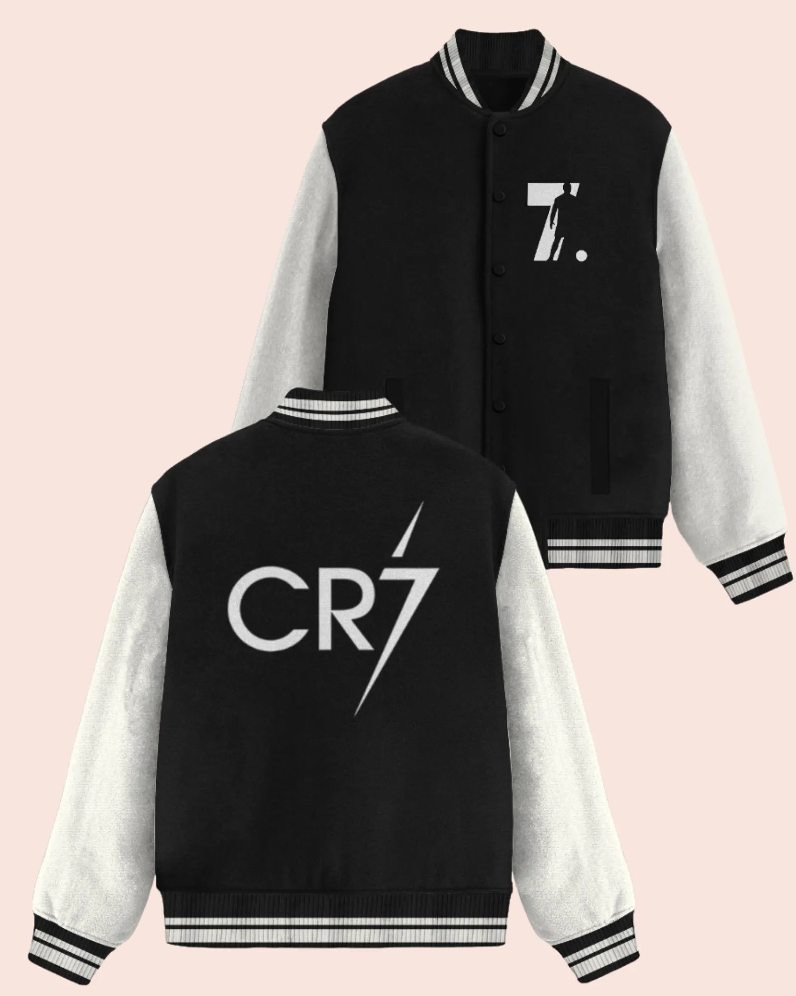 CR7 Legacy Varsity Jacket | 300 GSM Heavy Cotton Unisex Bomber ...